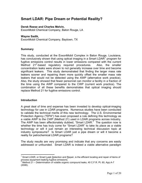 Smart LDAR: Pipe Dream or Potential Reality - Flir Systems