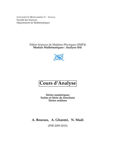 Faculté des Sciences de Rabat SMPC-S1 Département de - FSR