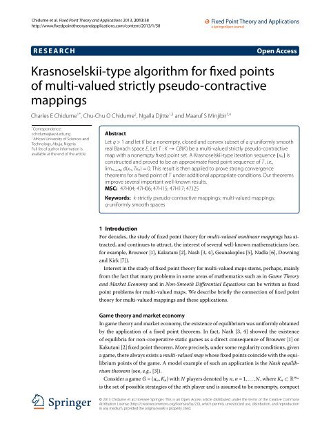 Pdf Fixed Point Theory And Applications
