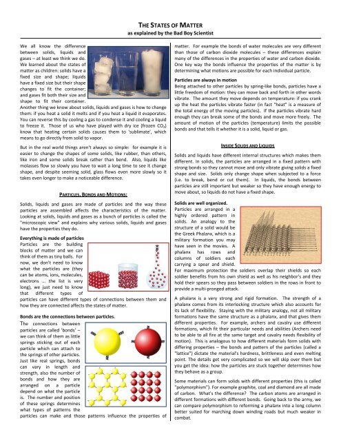 States Of Matter Solids Examples Interesting Facts & Information About