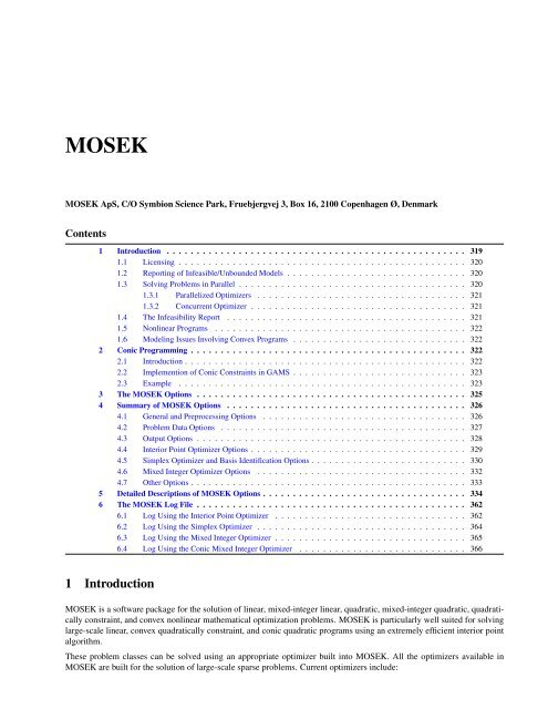 MOSEK - GAMS