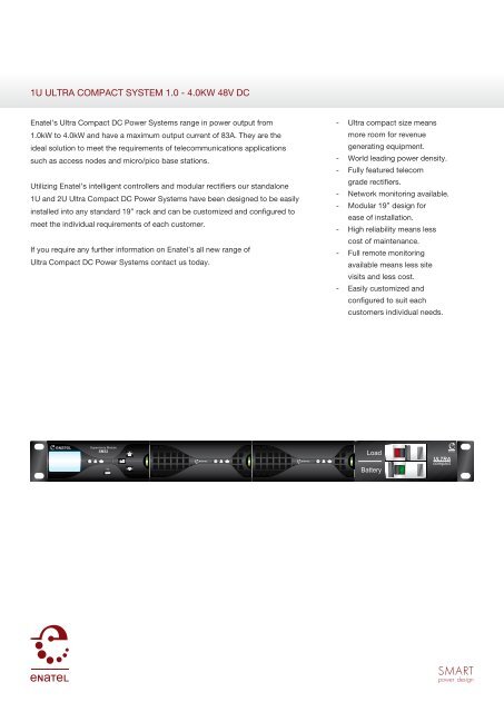1U ULTRA COMPACT SYSTEM 1.0 - 4.0KW 48V DC - FIRSTPOWER