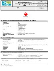 COSHH - Safety data sheet