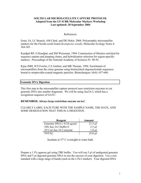 Genomic DNA Digestion