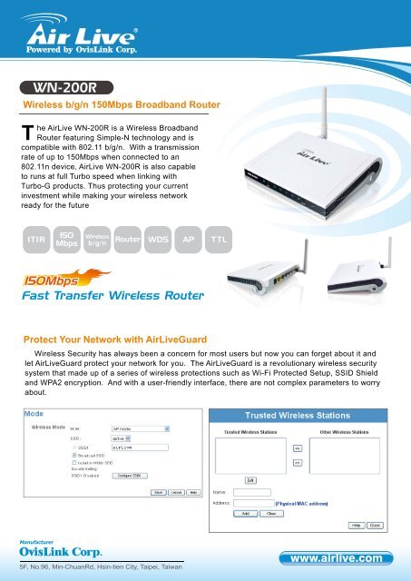 WN-200R spec - AirLive