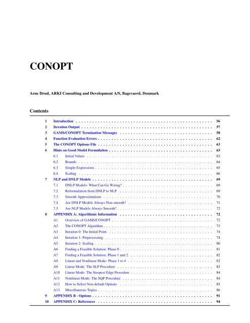 CONOPT manual - GAMS