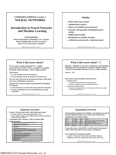 NEURAL NETWORKS Introduction to Neural Networks and Machine ...