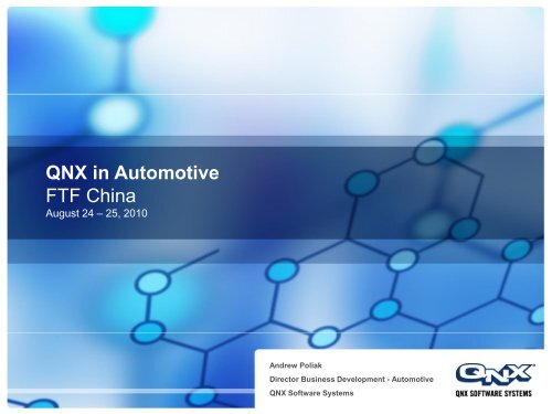 RIM – QNX Automotive Collaboration