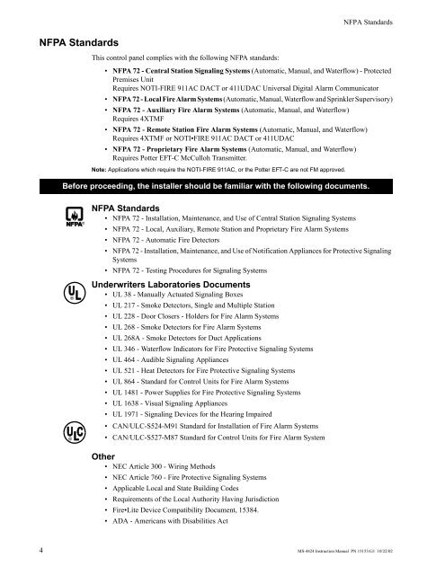 NFPA Standards NFPA Stand