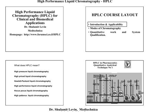 High Performance Liquid Chromatography (HPLC)