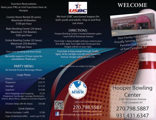 Hooper Bowling Brochure - Fort Campbell MWR