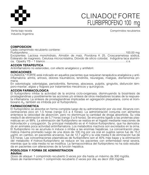 Clinadol Forte Prosp. 07/05.qxd - Gador SA
