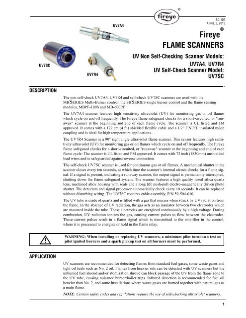 Fireye FLAME SCANNERS