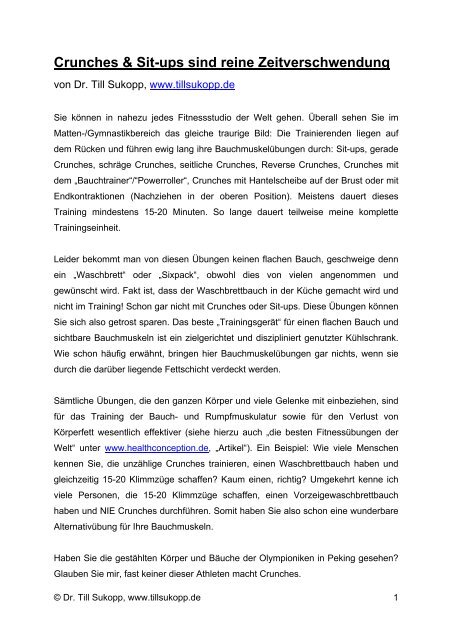 Crunches & Sit-ups sind reine Zeitverschwendung - Dr. Till Sukopp