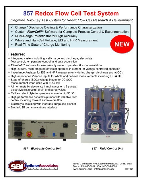 857 Redox Flow Cell Test System Integrated ... - Fuel Cell Markets