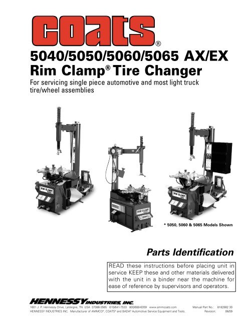 5040/5050/5060/5065 AX/EX Rim Clamp Tire Changer