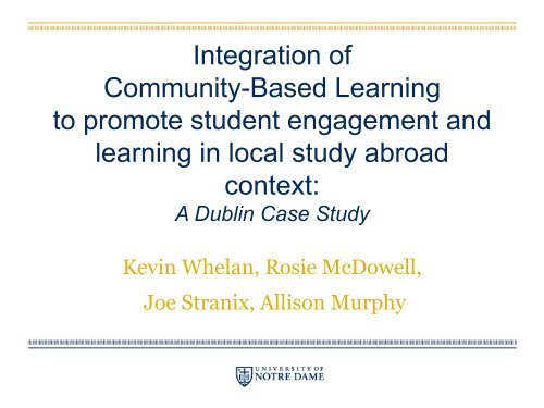 Integration of Community-Based Learning to promote student ...