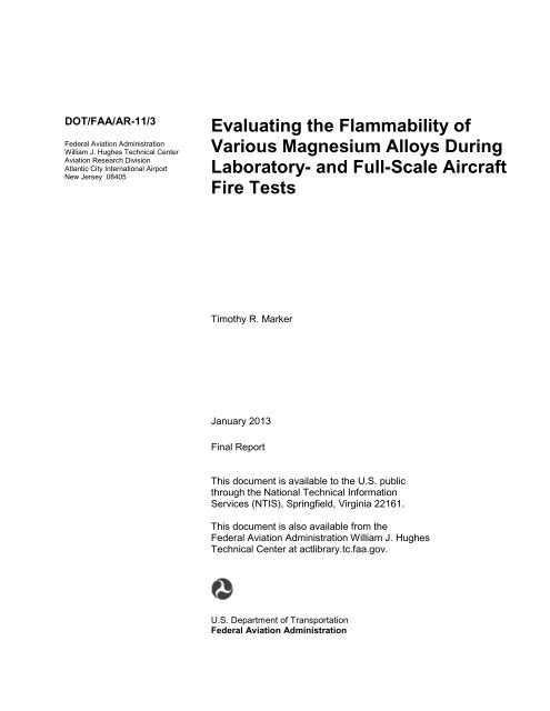 Evaluating the Flammability of Various Magnesium Alloys During ...