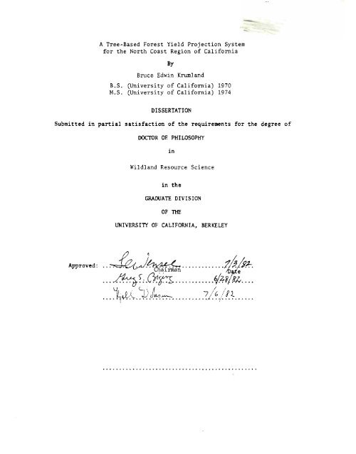 A tree-based forest yield projection system for the north ... - Cal Fire