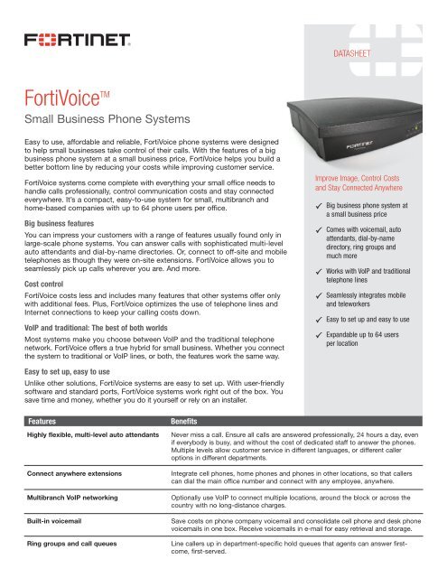 FortiVoice phone system datasheet - Fortinet