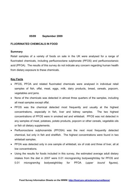 FSIS 05/09 - Food Standards Agency