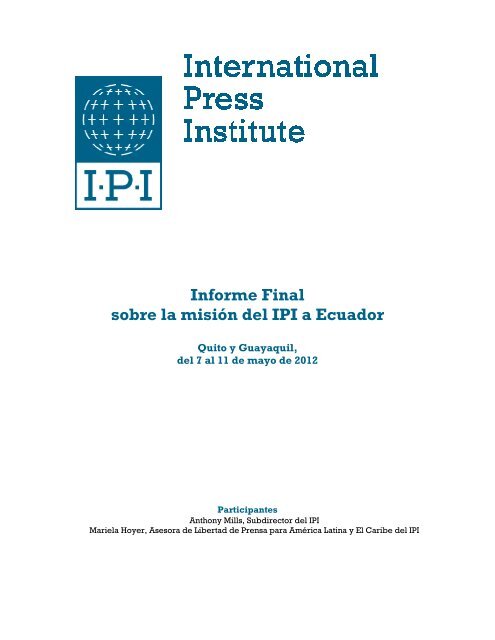 Informe de misi%c3%b3n ecuador 01
