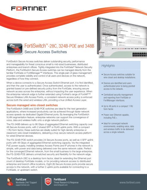 FortiSwitch Secure Access Ethernet Switches - Fortinet