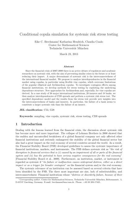 Conditional Copula Simulation For Systemic Risk Stress Testing