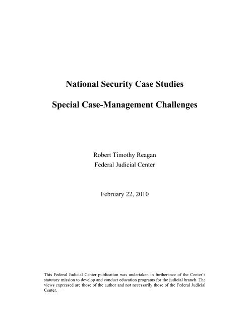 National Security Case Studies: Special Case-Management ...