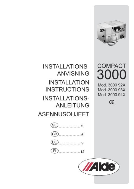 Installationsanweisung Alde Compact 3000 - Flair-Arto-Clou Forum