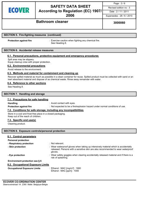 Page : 2 / 6 SAFETY DATA