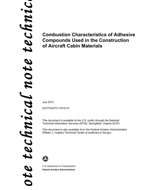 Technical Note Template - Fire Safety Branch - FAA