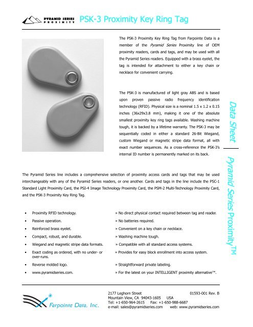 PSK-3 Proximity Key Ring Tag - Galaxy Control Systems