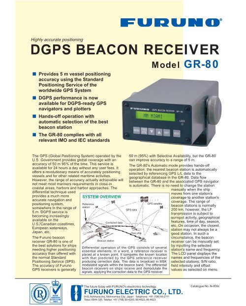 GR80 Brochure. - Furuno USA