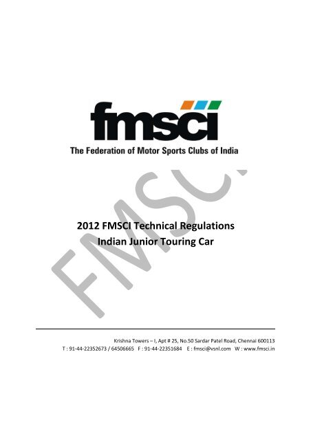 2012 FMSCI Technical Regulations Indian Junior ... - The FMSCI