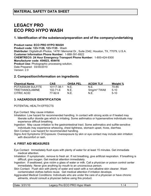 LEGACY PRO ECO PRO HYPO WASH - DigitalTruth Photo Source