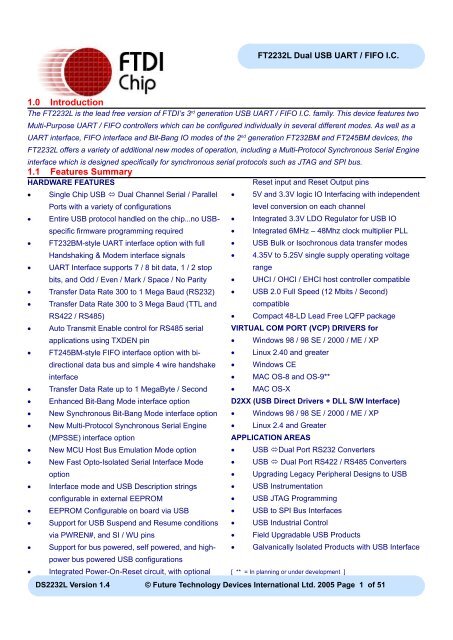 FT2232L Data Sheet - FTDI