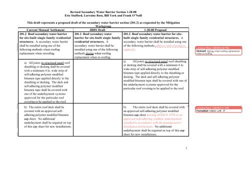Revised Secondary Water Barrier Section - Florida Building Code ...