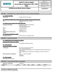 COSHH - Safety data sheet