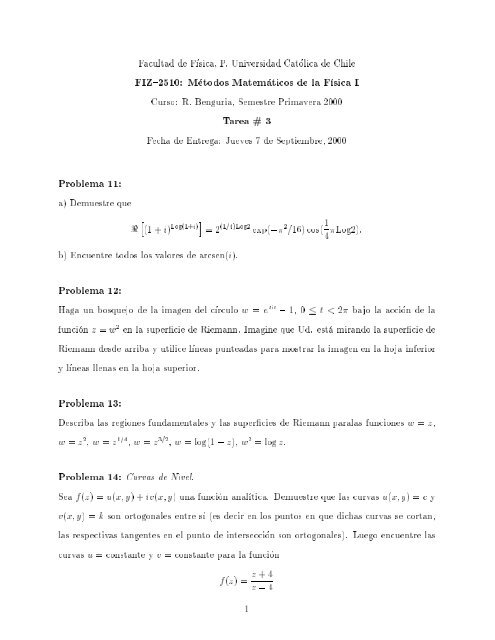 FIZ{2510: M etodos Matem aticos de la F sica I Tarea # 3 Problema ...
