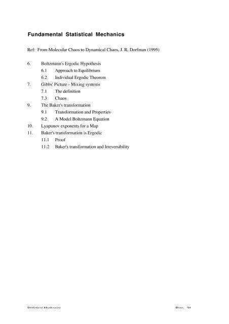 Fundamental Statistical Mechanics