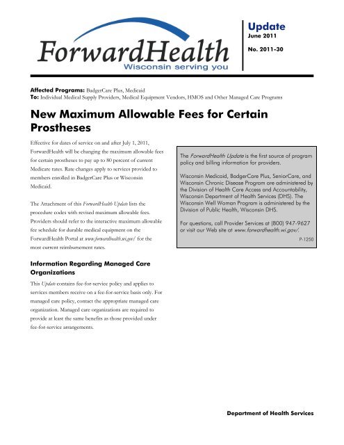 2011-30 - ForwardHealth Portal
