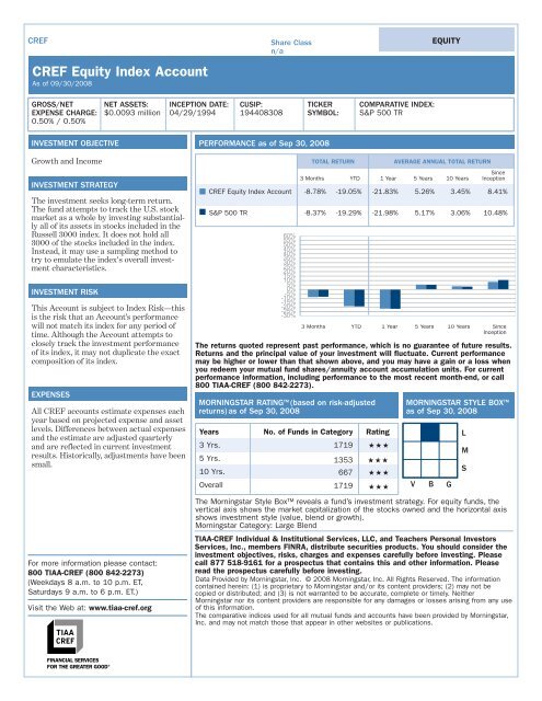 CREF Equity Index Account
