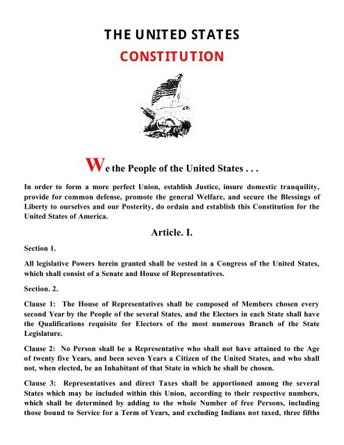 THE UNITED STATES CONSTITUTION - Baldwin Trust Group