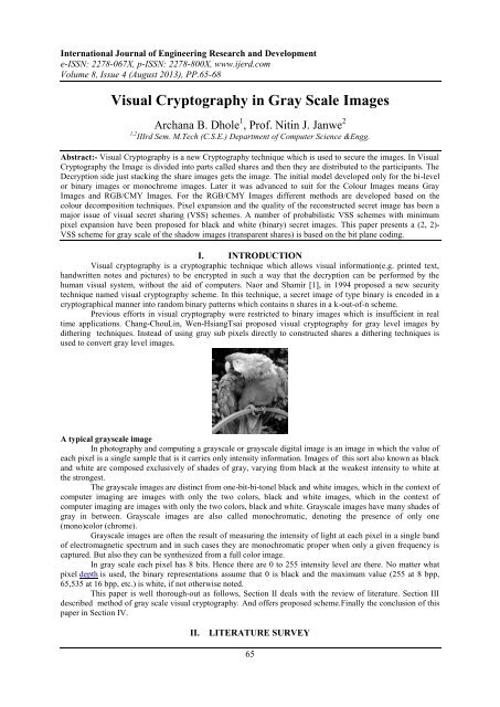 Visual Cryptography in Gray Scale Images