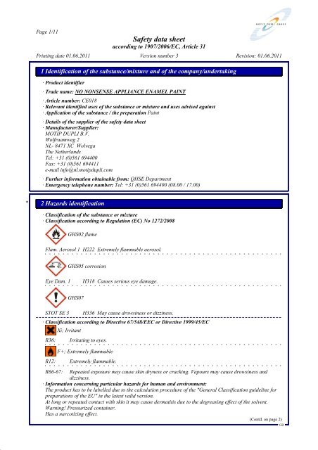 Safety data sheet - Free-Instruction-Manuals.com