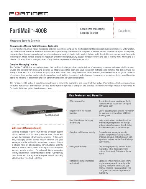 FortiMail™-400B - Foreseeson