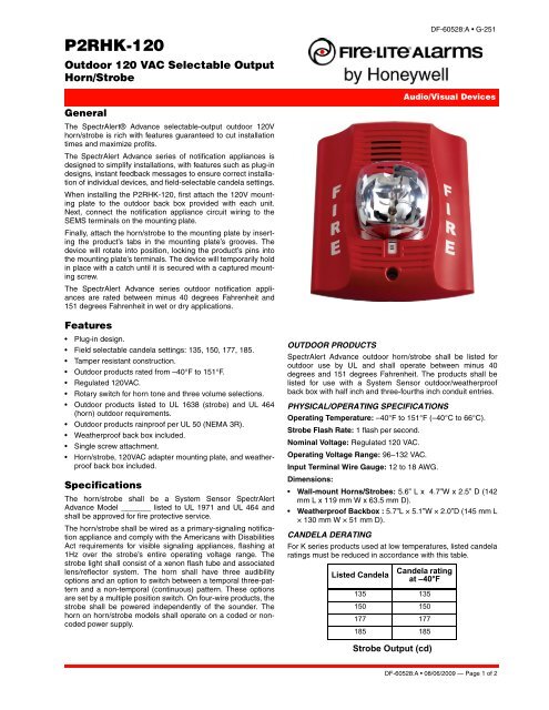 P2RHK-120 - Fire-Lite Alarms