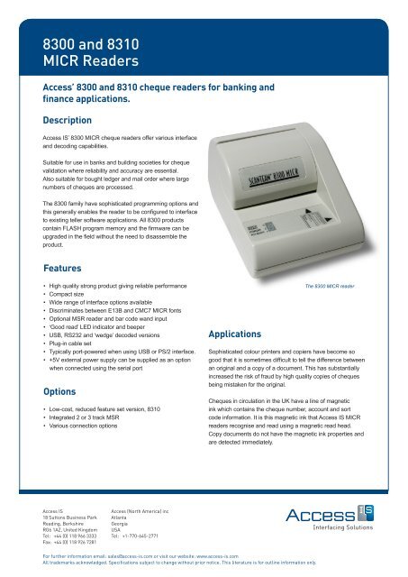 Magnetic Ink Character Reader