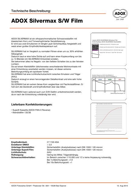Datenblatt SILVERMAX - ADOX